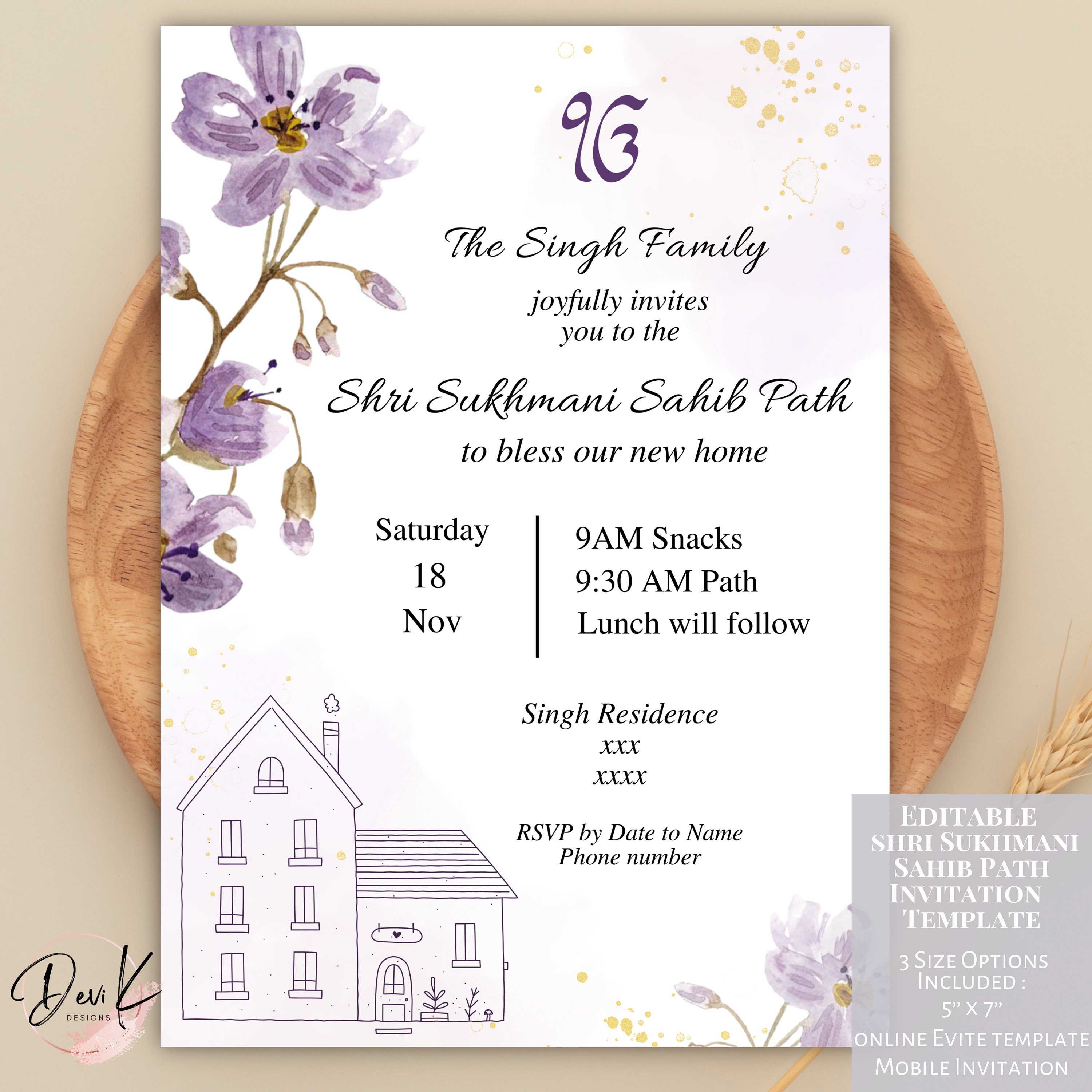 Editable Shri Sukhmani Sahib Path Invitation Template, Akhand Paath ...