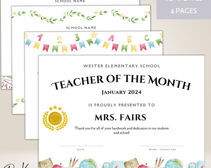 Best Teacher Award, Teacher Thank You Card, Thanks Teacher, Award ...