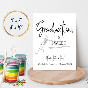 Editable Graduation Dessert Table Sign, Printable Graduation Treat ...