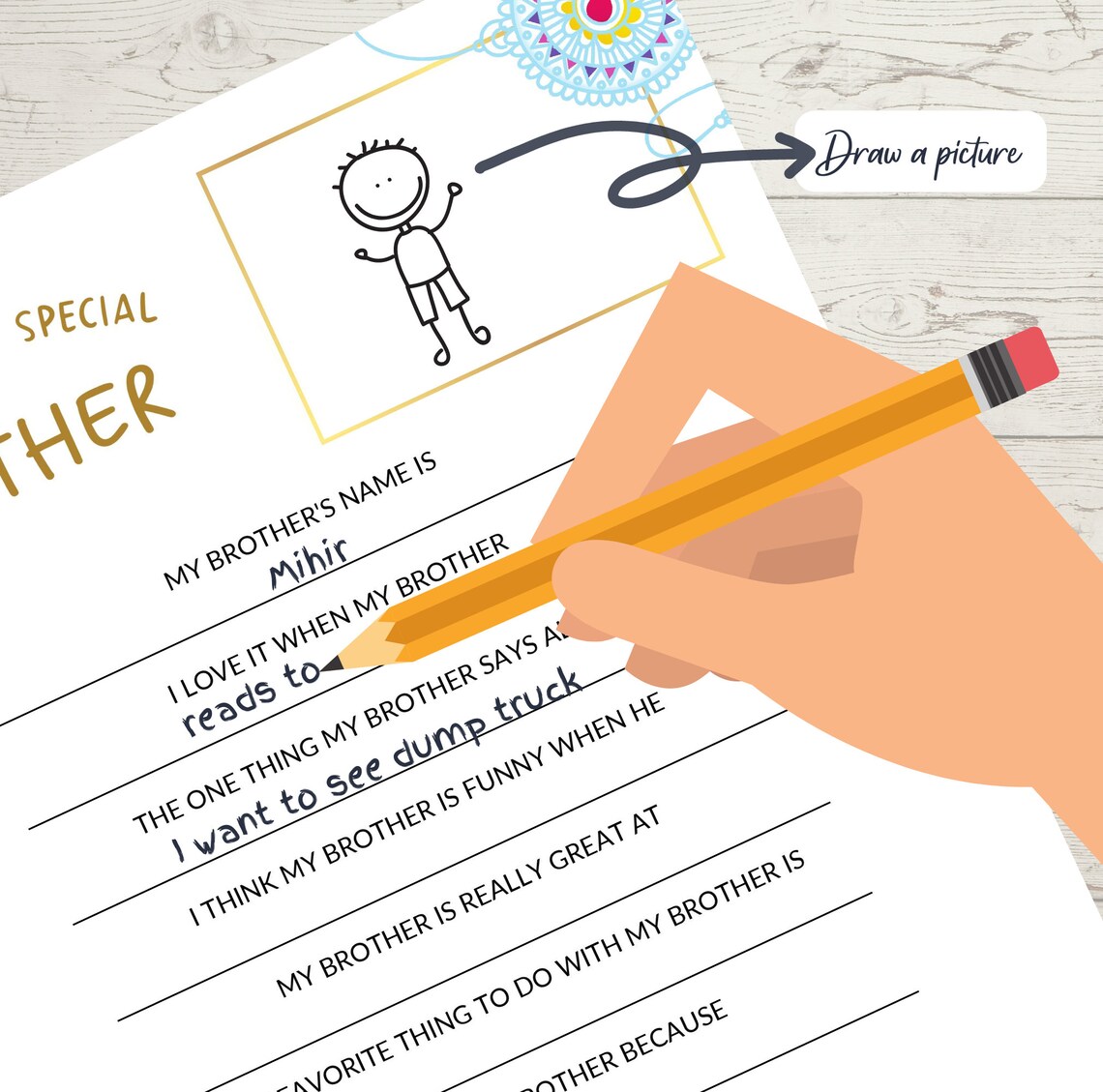 All About My Brother Printable Questionnaire Raksha Bandhan - Etsy