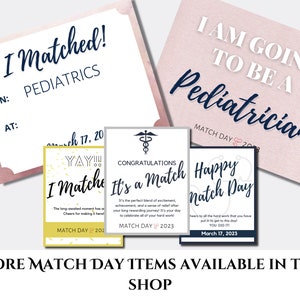 Residency Match Day Signs 2025 & 2026 Editable Template "i Matched ...