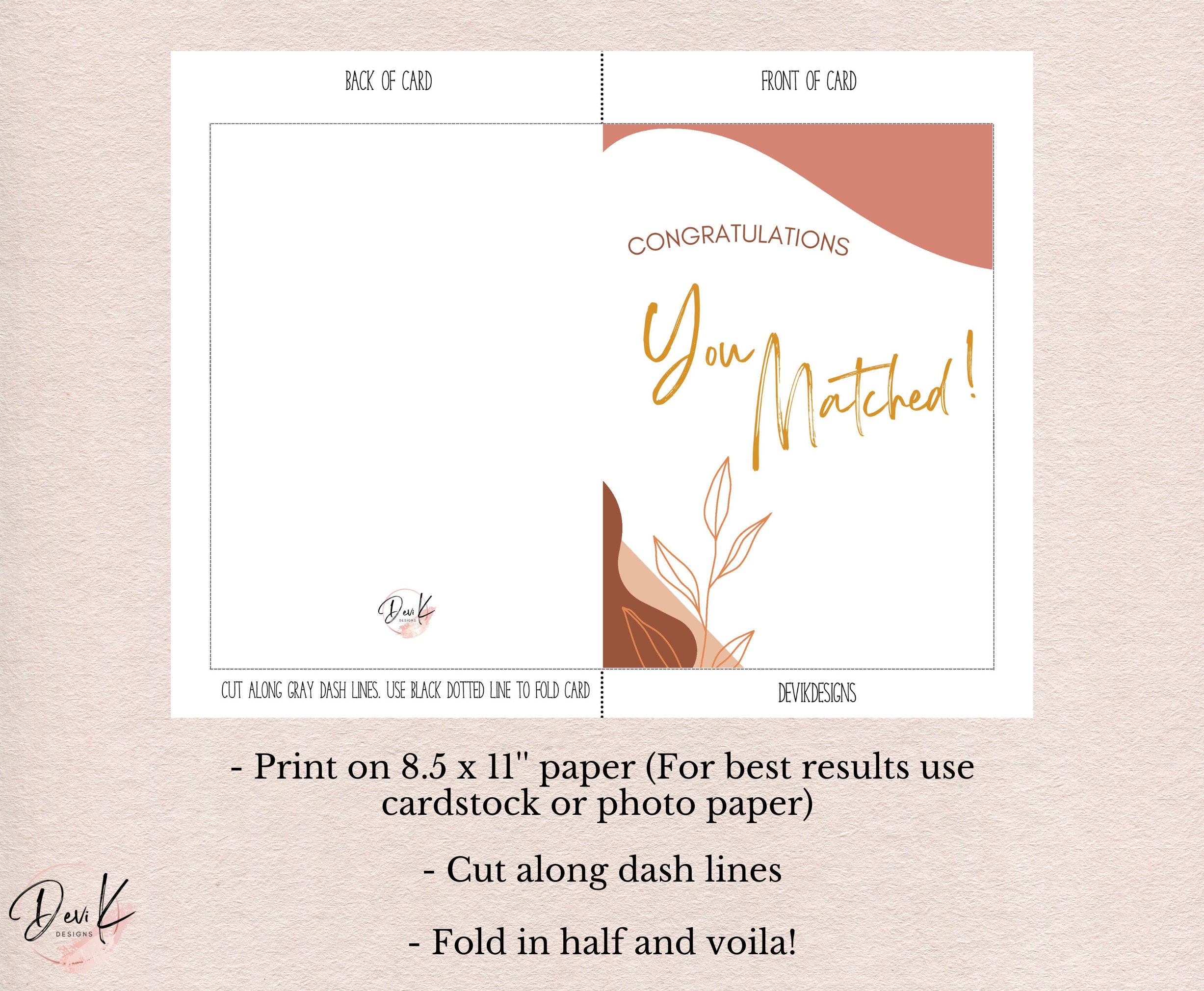 Congratulations on Your Match Card, Residency Match Day 2023, Boho ...