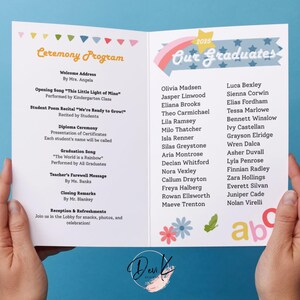 Editable Graduation Program Template, Kindergarten Pre K Graduation ...