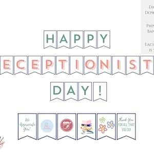 Happy Receptionist Day 2025 Printable Banner, Appreciation Week, Front ...