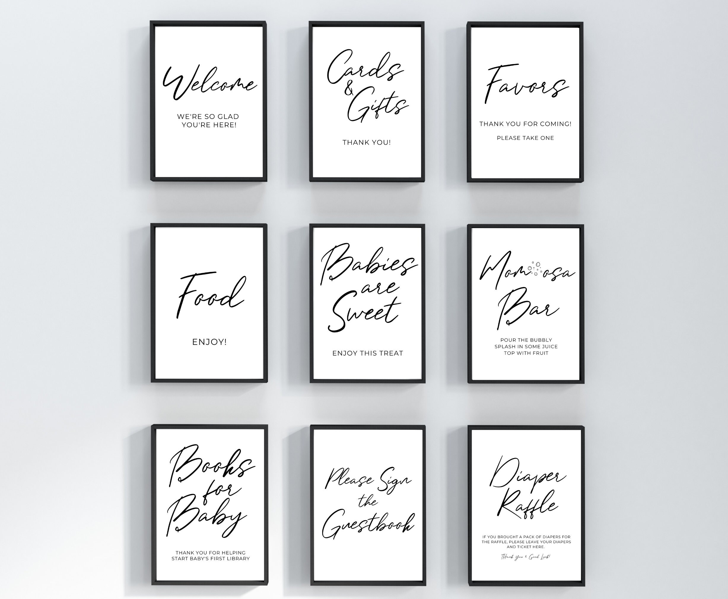 12 Gender Neutral Baby Shower Signs Bundle Printable Gender - Etsy