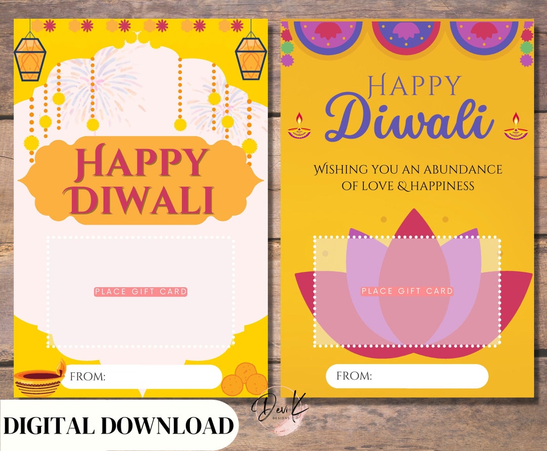 Diwali Gift Card Holders, Printable Diwali Gifts for Family/ Friends ...