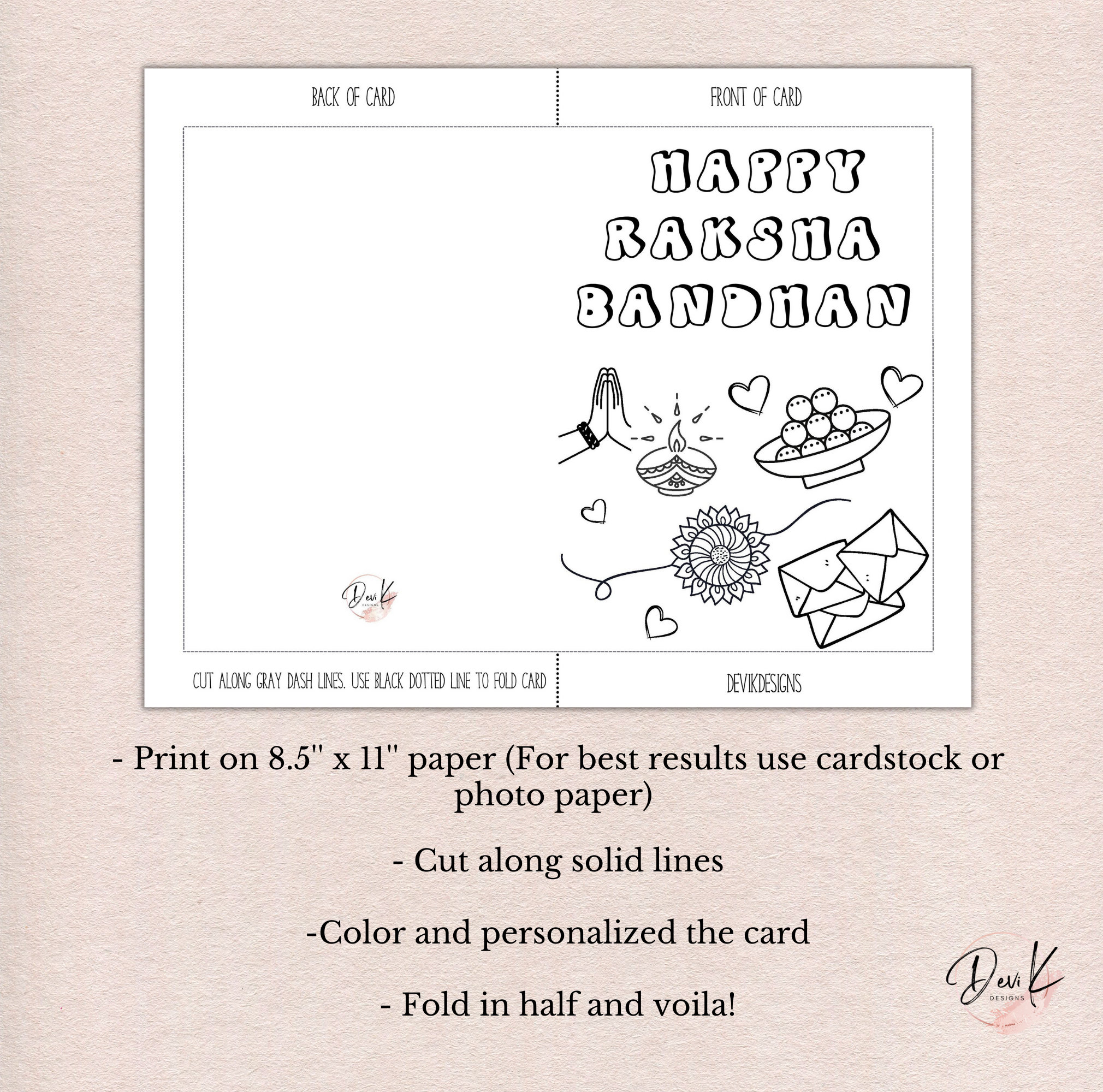 Printable Raksha Bandhan Coloring Card Kids Rakhi Card Rakhi - Etsy ...