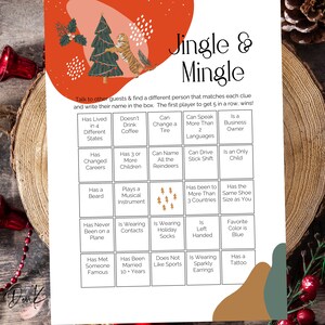 Jingle & Mingle Find the Guest Bingo Game, Printable, Christmas Holiday ...
