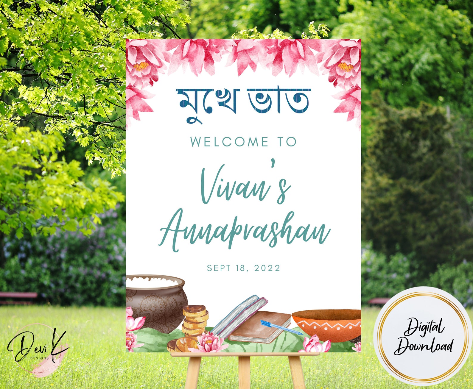 First Rice Ceremony Annaprashan Welcome Sign Template, Annaprasana ...