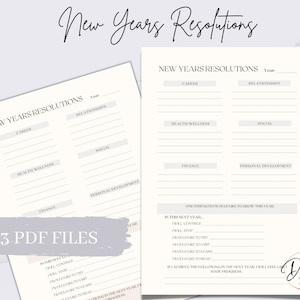 2024 New Years Resolutions Printable, Yearly Goals Planner, Self-growth ...