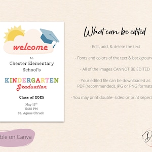 Editable Graduation Program Template, Kindergarten Pre K Graduation ...