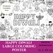 LARGE Happy Diwali Coloring Poster, Diwali Children Activity, Coloring ...