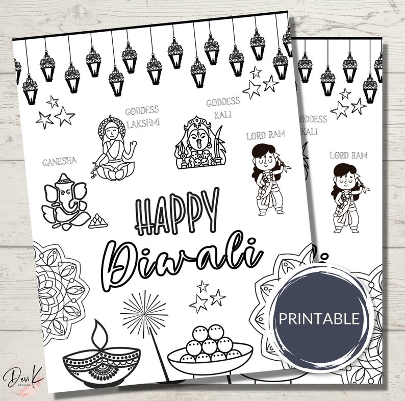 Diwali Coloring Page for Kids, Diwali for Children, Diwali Activity ...