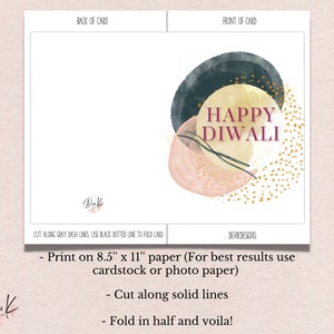Printable Happy Diwali Card, Modern Deepavali Card, Diwali Wishes ...