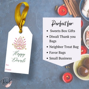 Printable Happy Diwali Gift Tag, Deepavali Gift Tag, Sweets Box Tag ...