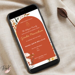 Gruha Pravesham Editable Invitation Template, Griha Pravesh Invitation ...