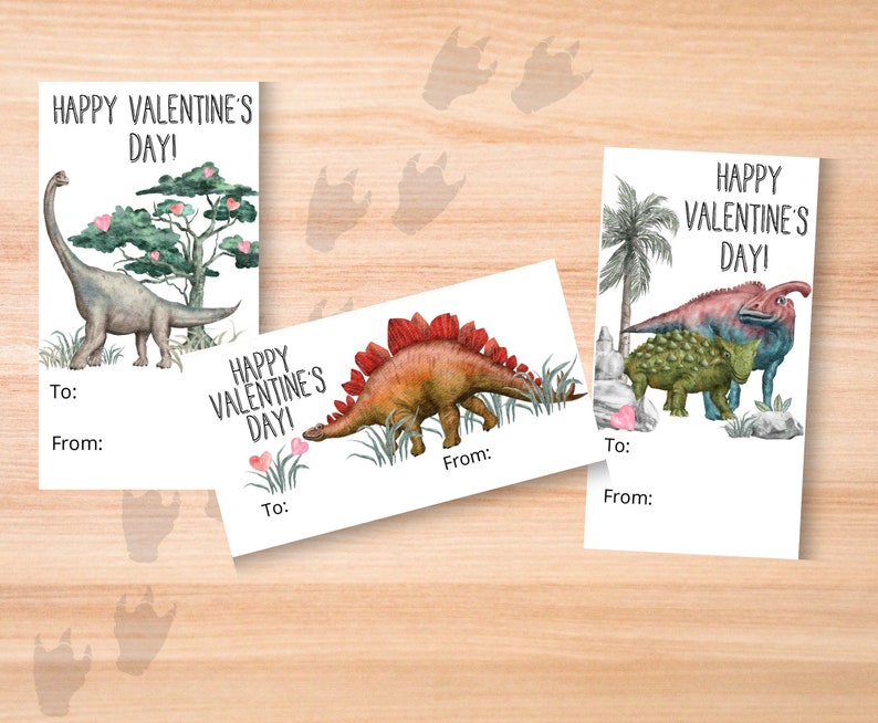 Printable Dinosaur Kid's Valentines Day Cards Toddler - Etsy