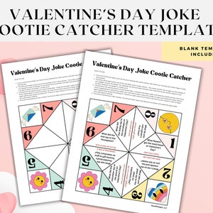 Valentines Day Joke Cootie Catcher Printable, Jokes for Kids, Fortune ...