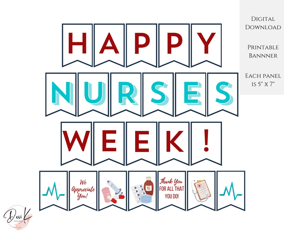 Happy Nurses Week 2025 Printable Banner, Appreciation Week, RN ...