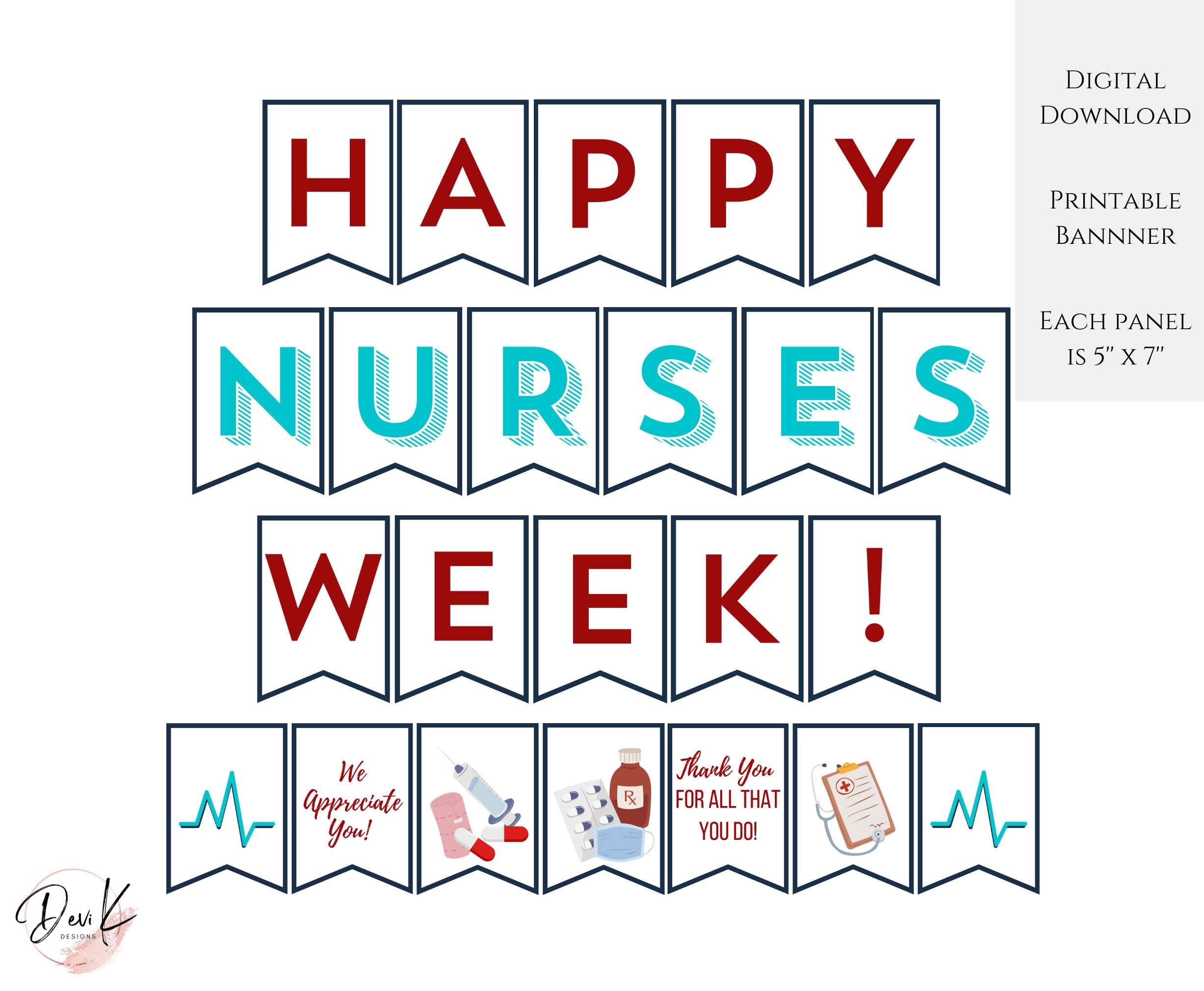 Happy Nurses Week 2023 Printable Banner Appreciation Week RN - Etsy