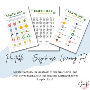 EARTH DAY Printable Kids Activity Bundle, Scavenger Hunt, Word Scramble ...