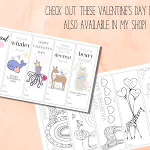 Printable Valentines Day Coloring Bookmarks, Set of 5, Kindergarten ...