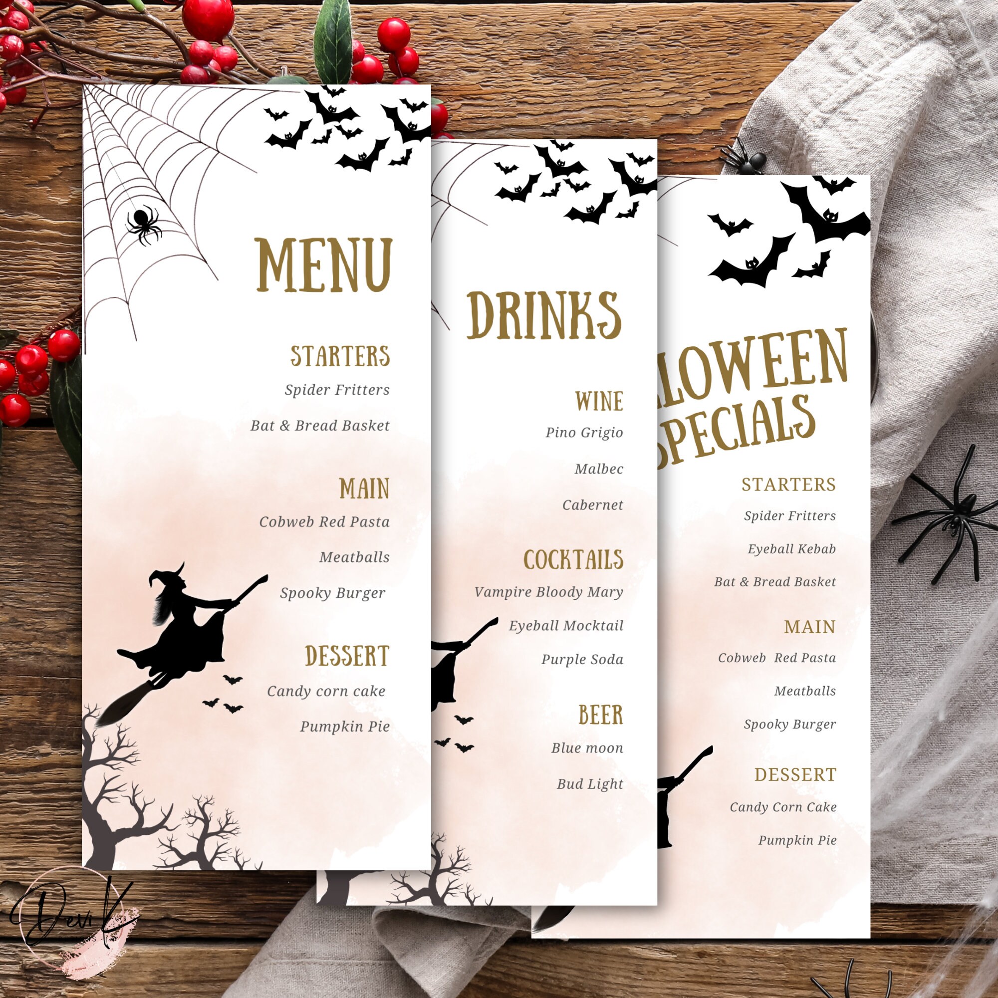 Editable Halloween Menu Template Printable Menu Food Drink - Etsy UK