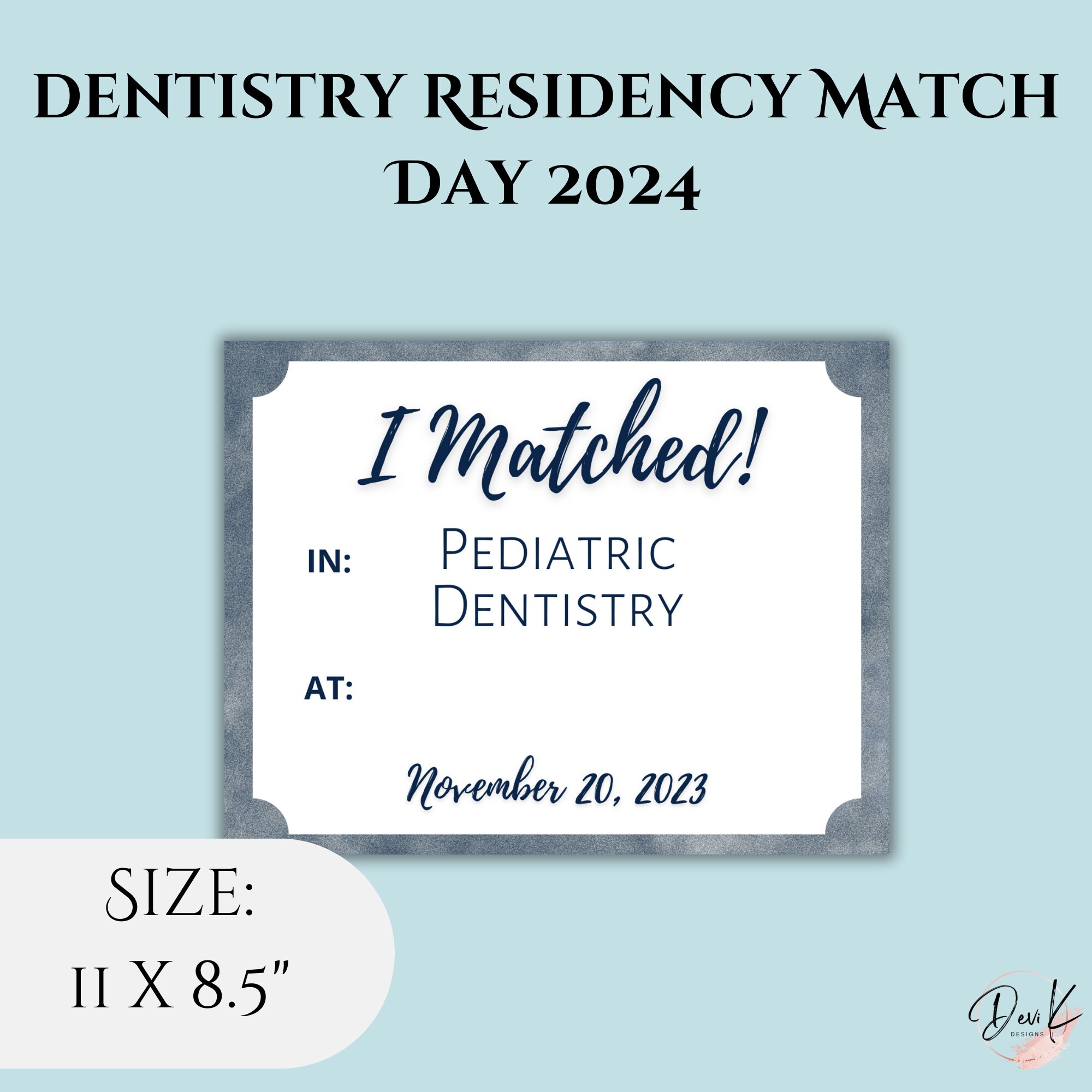 Dental Residency Match Day Printable Signs 2024 i - Etsy
