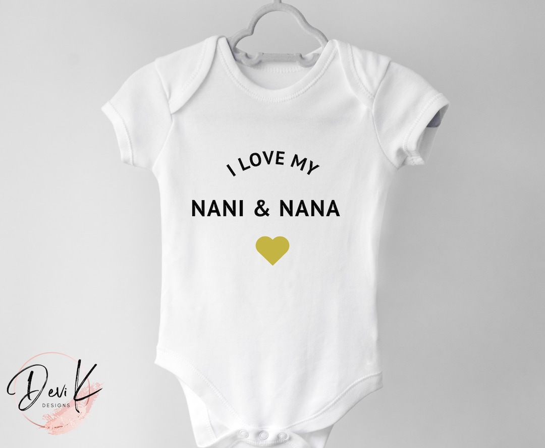 I Love My Nani & Nana Baby Bodysuit, Indian Grandmother and Grandfather ...