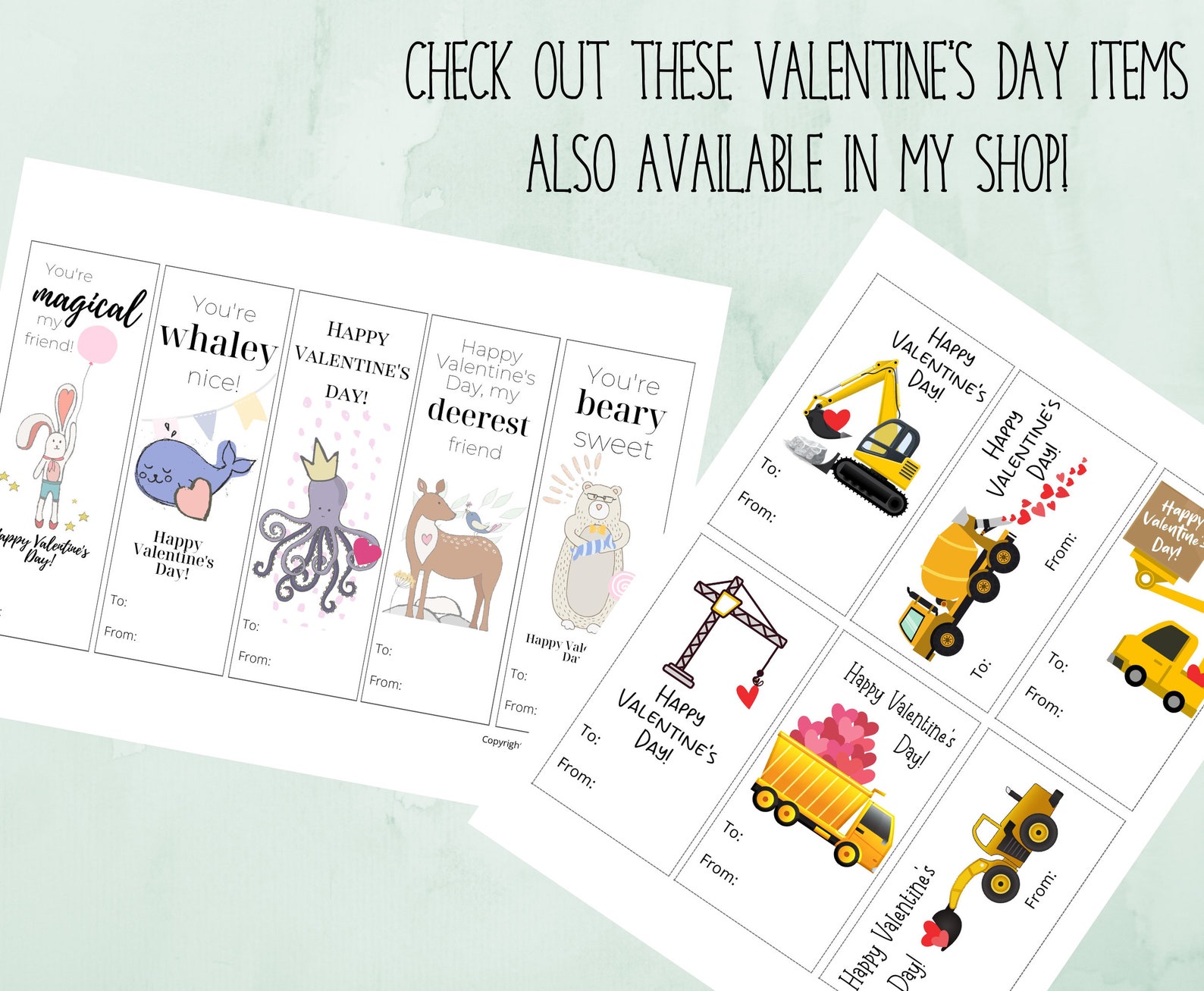 Printable Dinosaur Kid's Valentines Day Cards Toddler - Etsy