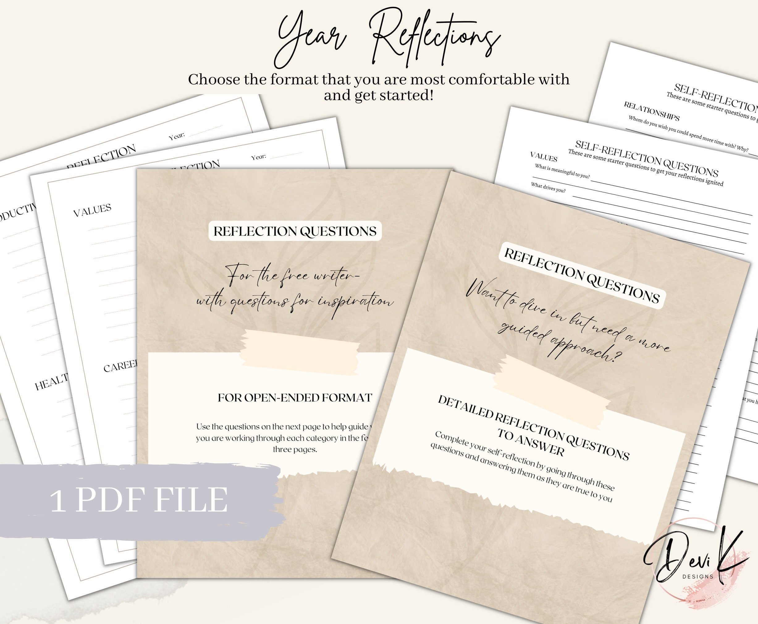 Year in Review Reflection and New Years Resolutions Bundle - Etsy