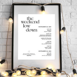 EDITABLE Minimal Weekend Itinerary Template, Bachelorette Weekend ...