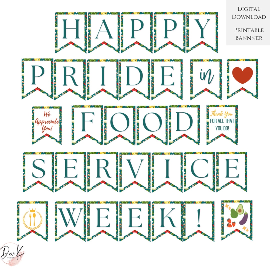 Pride in Food Service Week Printable Banner, Nutrition Food Service ...