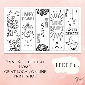 Printable Diwali Kids Bookmarks, Children Activities, Deepavali, Set of ...