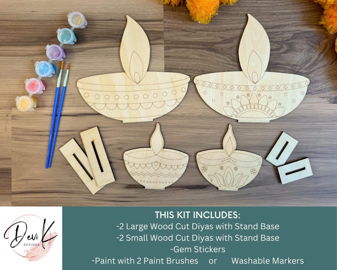 Diwali Diya Paint Kit, Diya Decorating, DIY Kids Crafts, Diwali ...