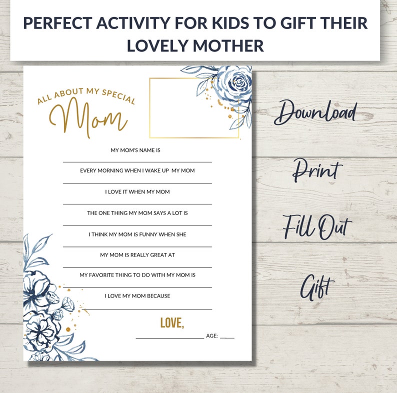 All About Mom Questionnaire Printable Mother's Day Gift - Etsy