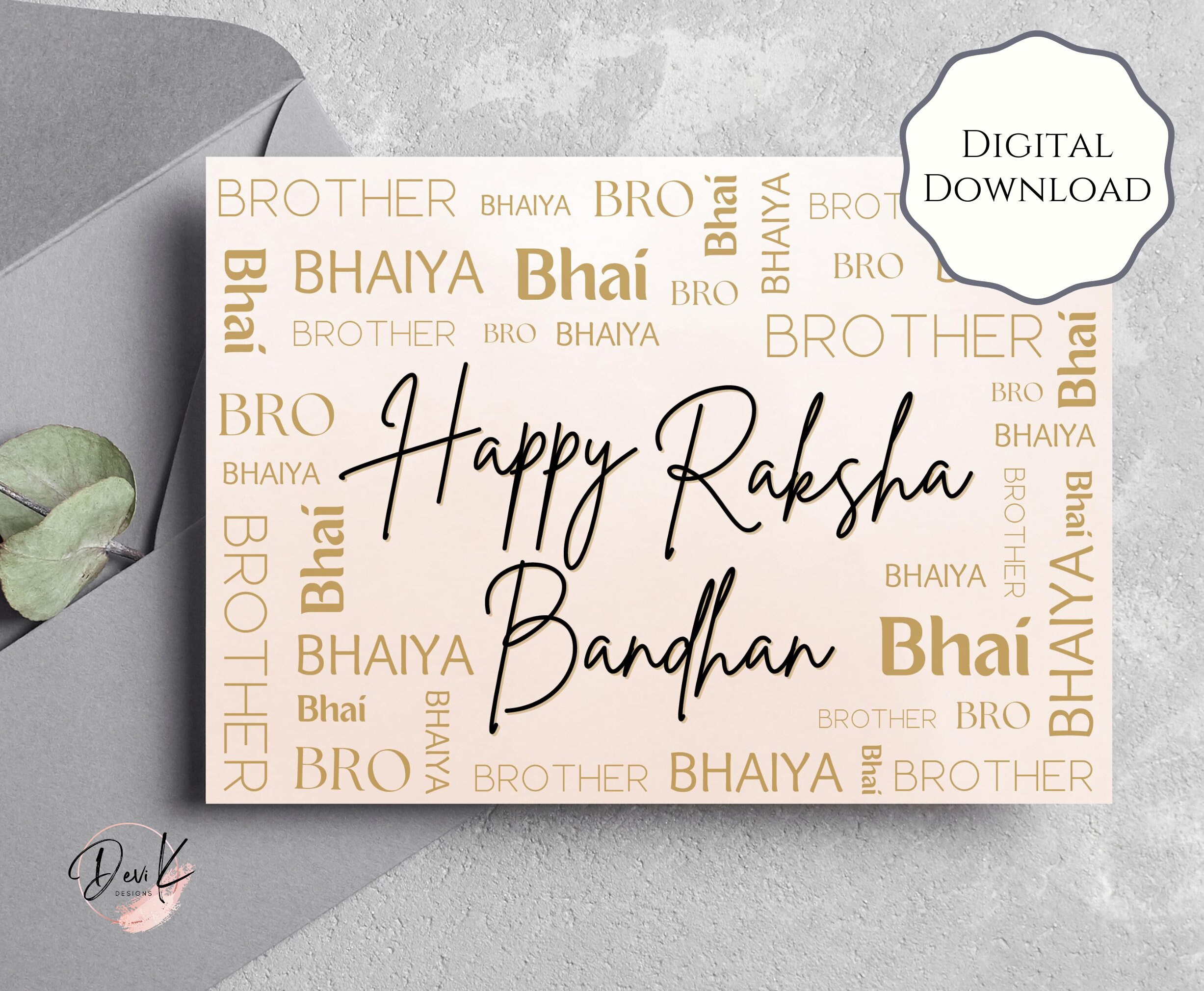 Raksha Bandhan Card Bhaiya Brother Bro Bhai Rakhi Card - Etsy