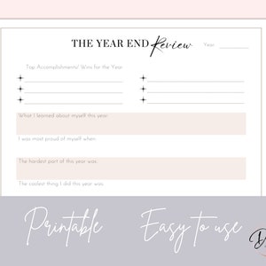 2023 2024 New Years Resolution Planner, Year End Review Printable, Year ...