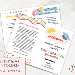 Editable Graduation Program Template, Kindergarten Pre K Graduation ...