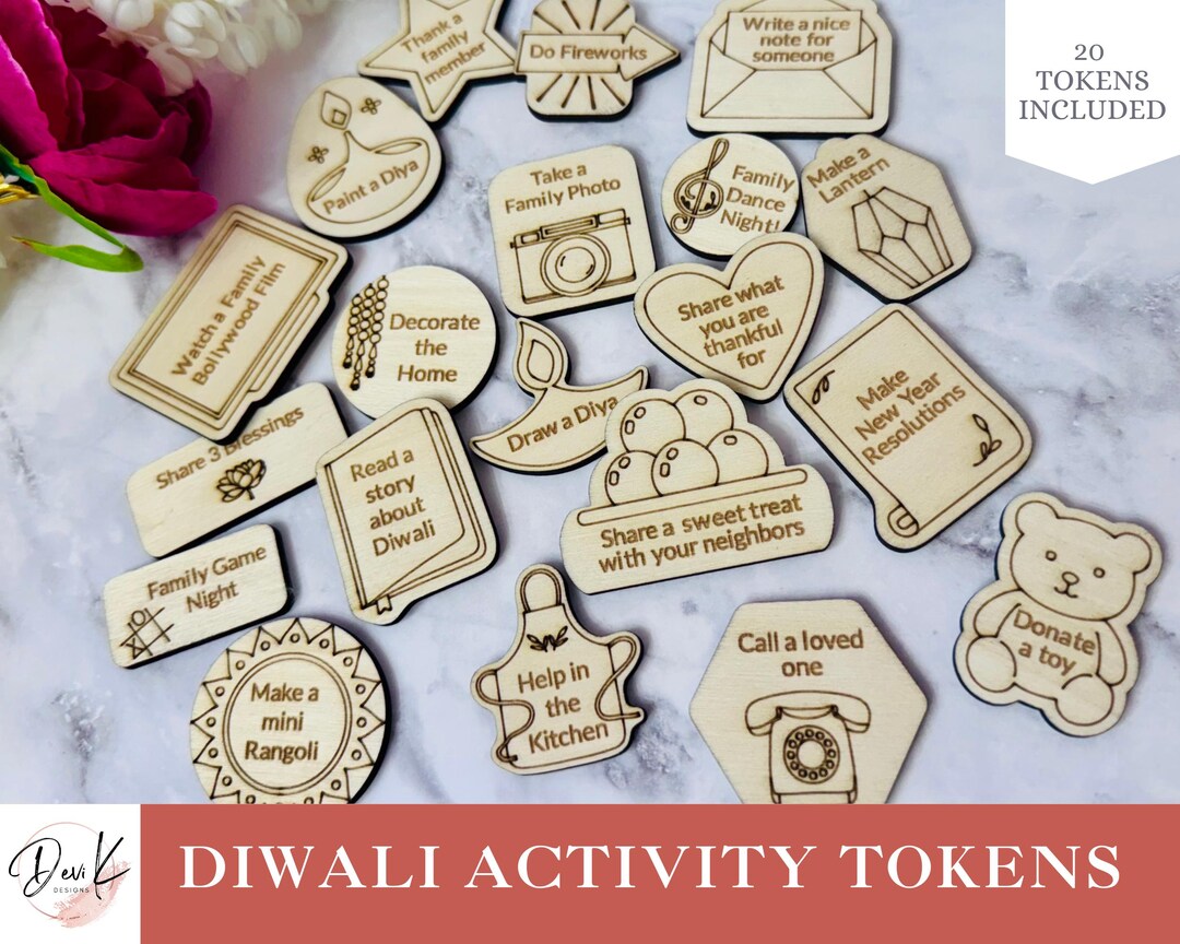 Diwali Activity Tokens: Kids Holiday Countdown, Festive Family Fun - Etsy
