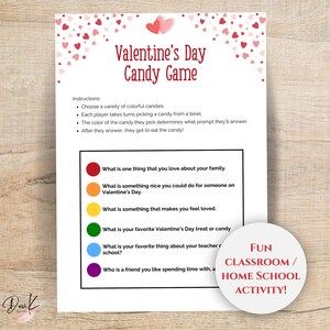 Valentine's Day Candy Game Printable, Valentine's Day Game for ...