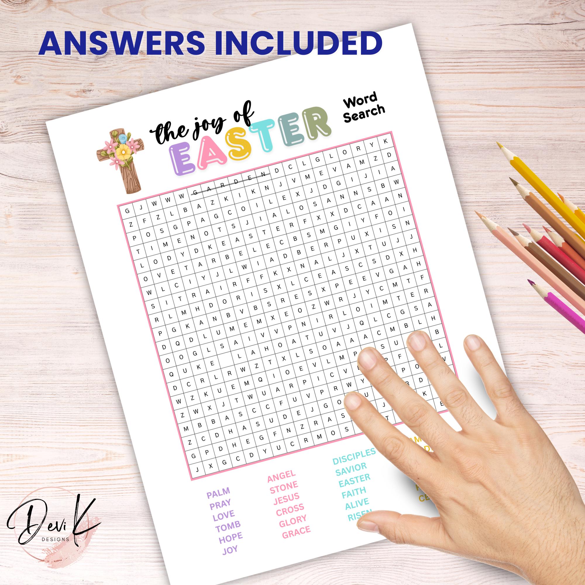 Printable Christian Easter Word Search, Holy Week Activity for Sunday ...