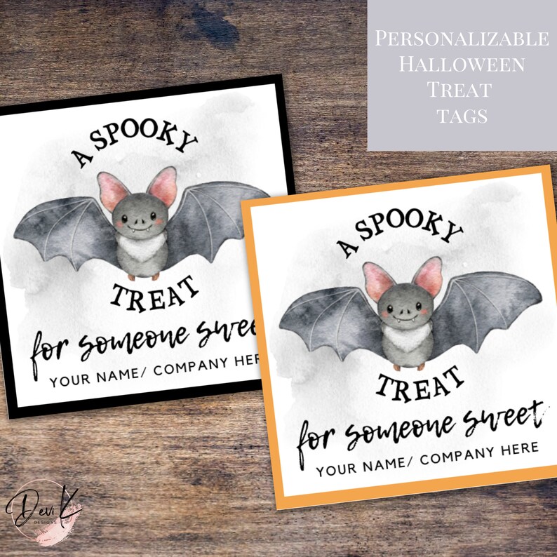 Halloween Personalizable Printable Treat Tag, Spooky Treat, Ghosts ...