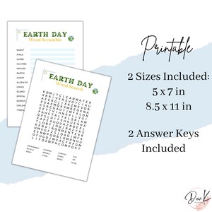 EARTH DAY Printable Kids Activity Bundle, Scavenger Hunt, Word Scramble ...