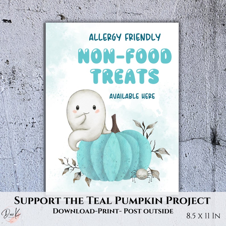 Teal Pumpkin Project Sign, Non-food Treats Printable Sign, Allergy ...
