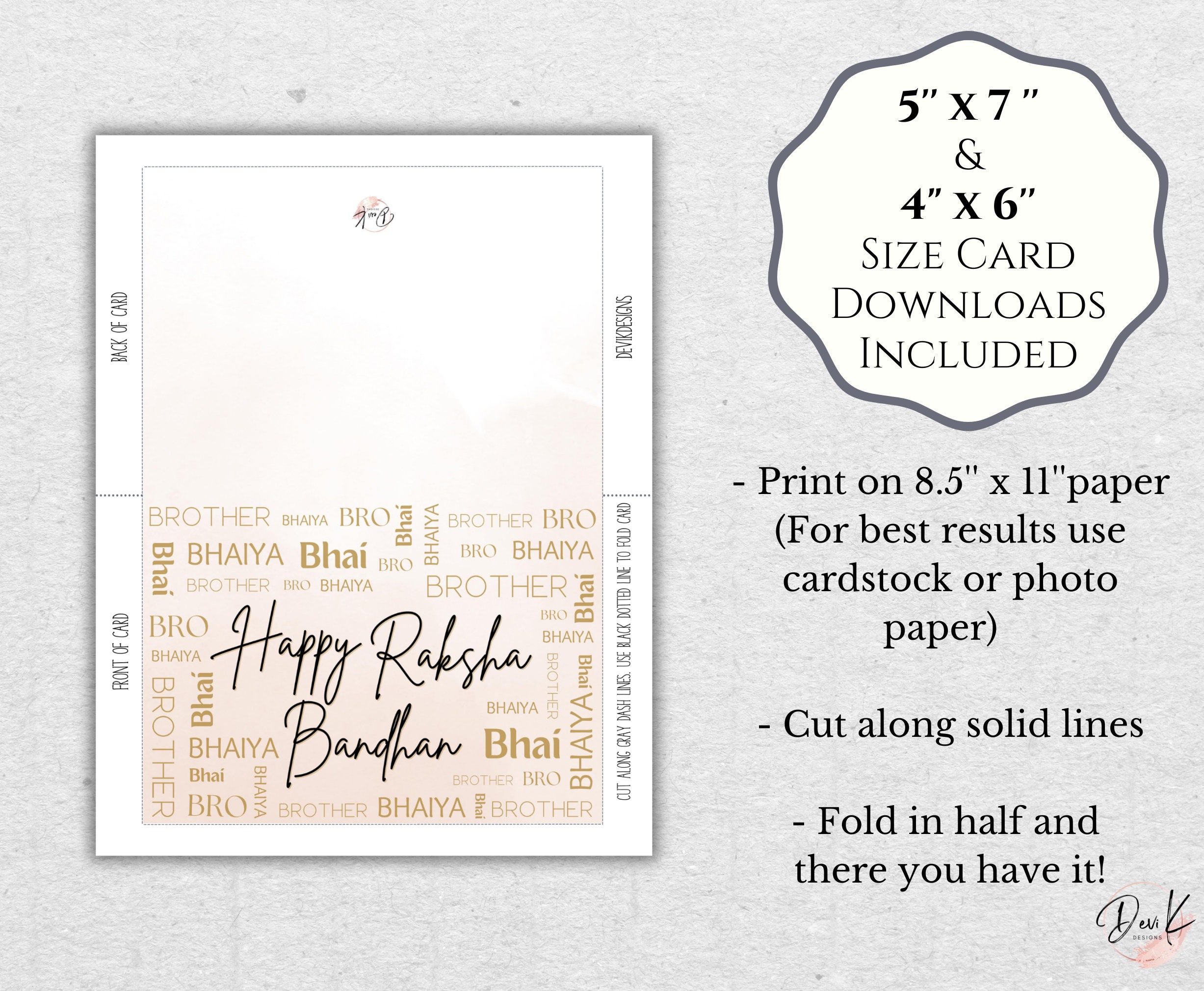 Raksha Bandhan Card Bhaiya Brother Bro Bhai Rakhi Card - Etsy