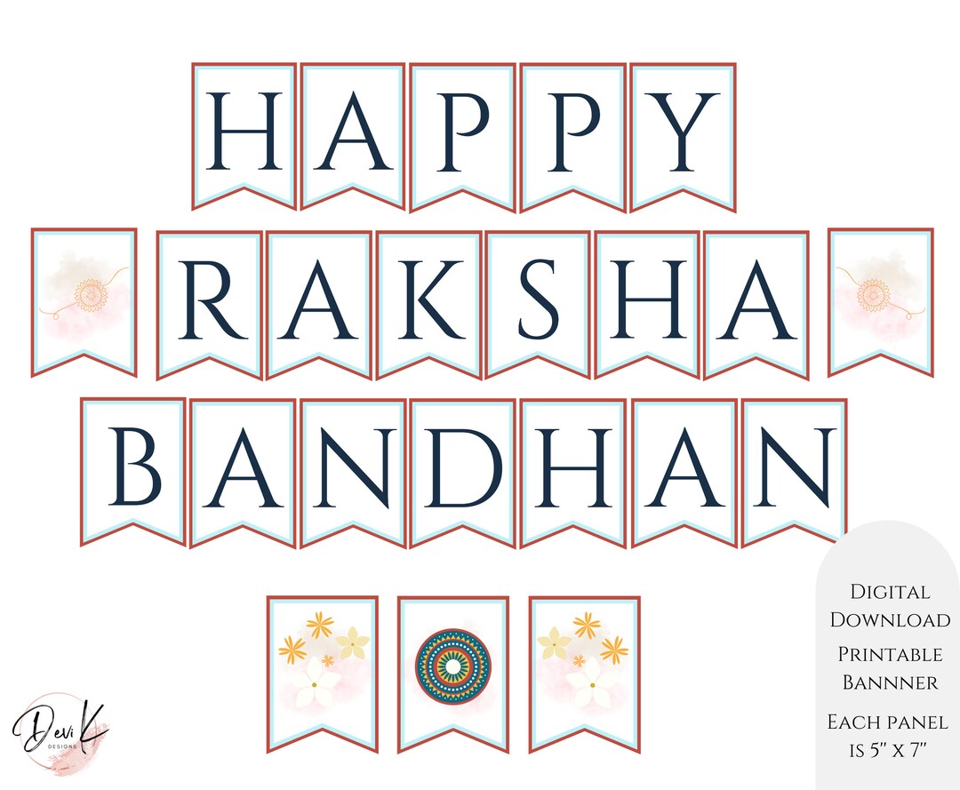 Happy Raksha Bandhan Printable Banner 2023, Rakhri, Rakri Printable ...
