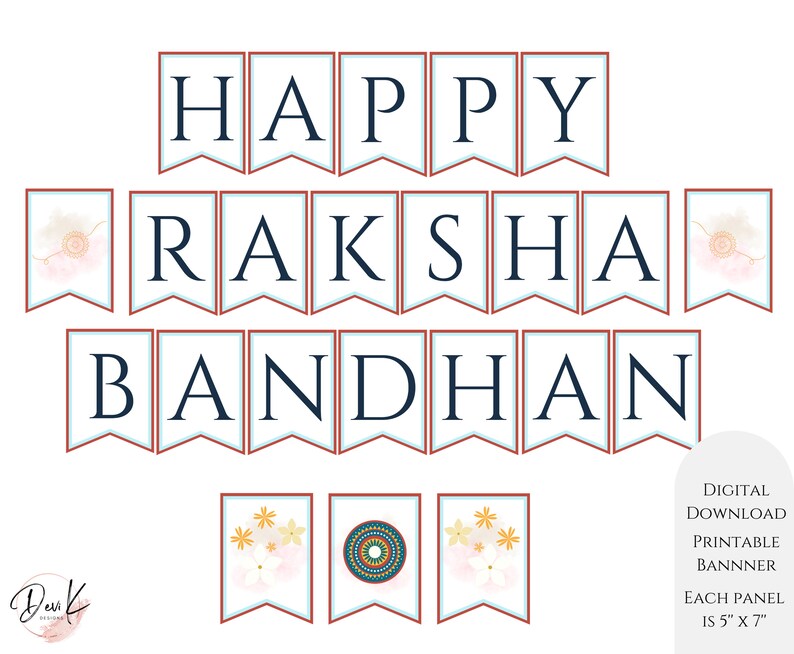 Happy Raksha Bandhan Printable Banner 2023 Rakhri Rakri - Etsy