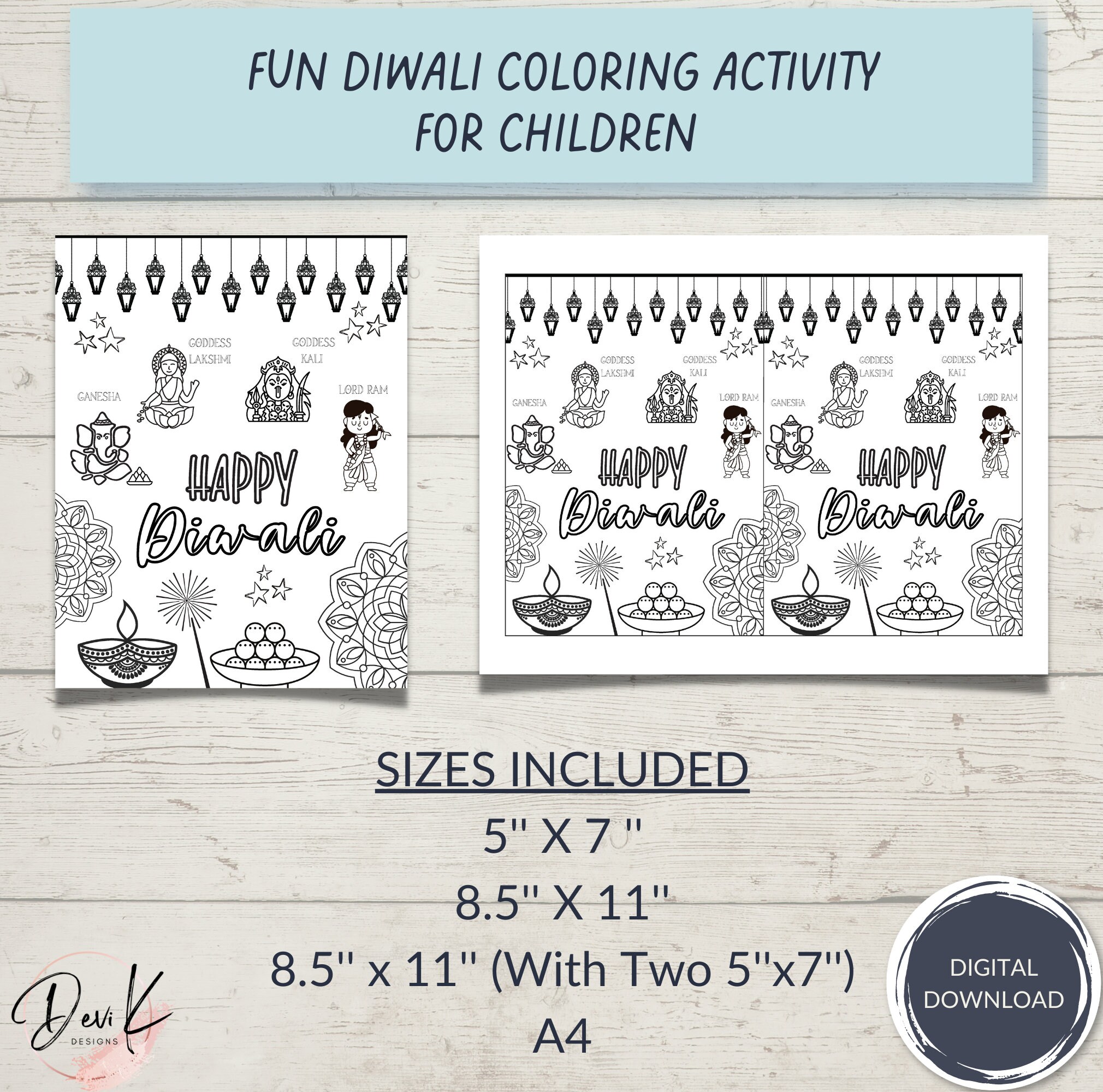 Diwali Coloring Page for Kids, Diwali for Children, Diwali Activity ...