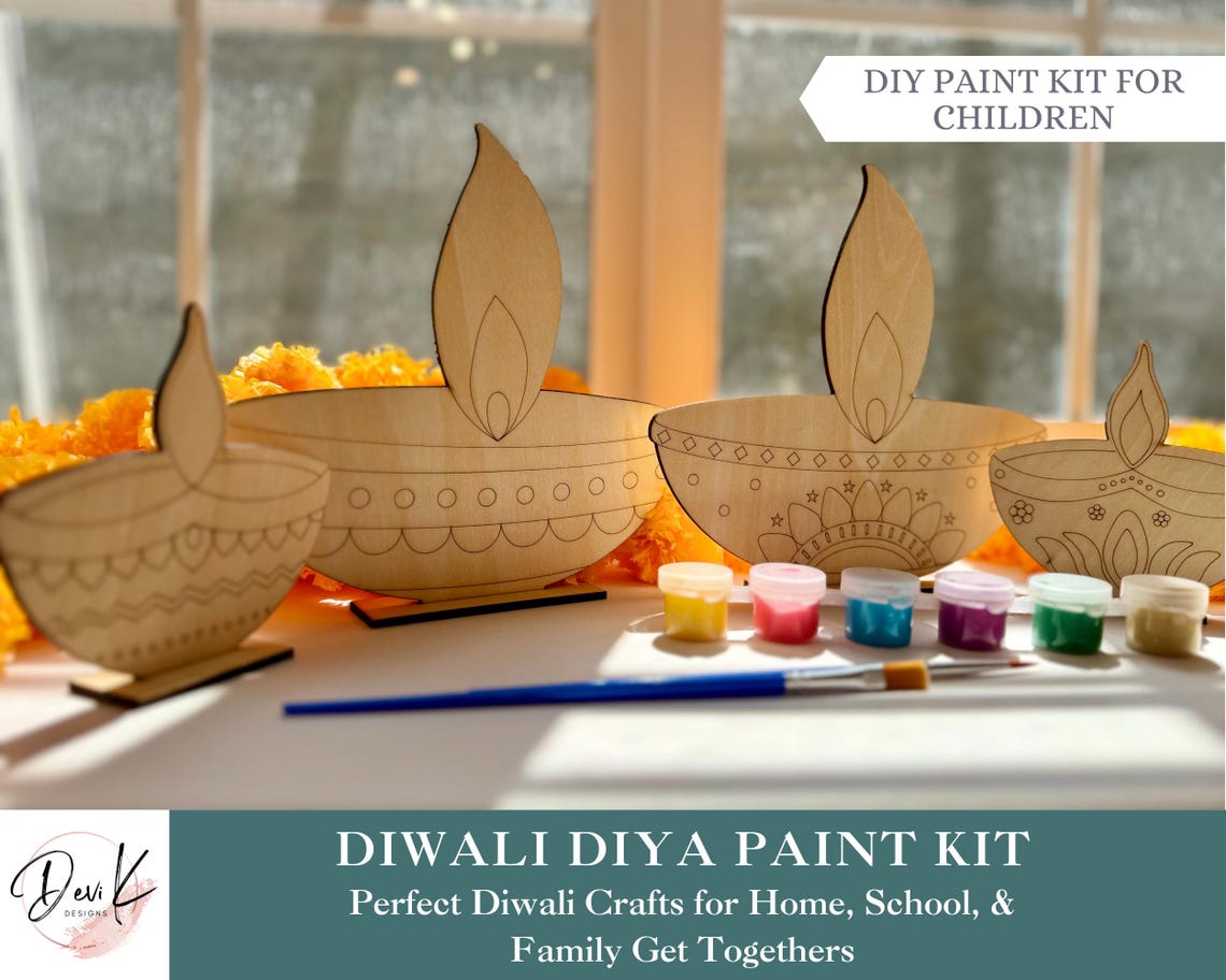 Diwali Diya Paint Kit, Diya Decorating, DIY Kids Crafts, Diwali ...
